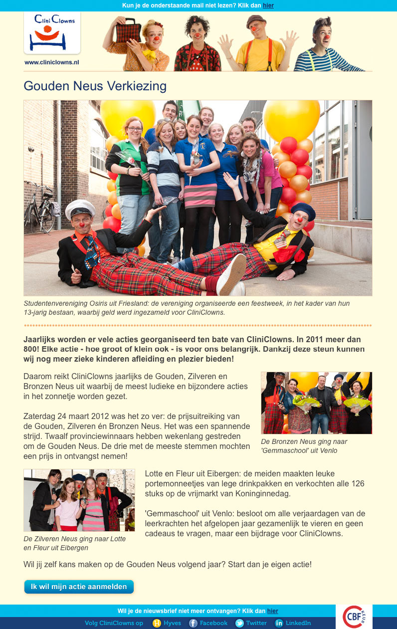 Nieuwsbrief voorbeeld | Pas zelf de lay-out aan