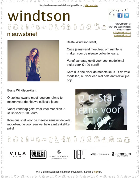 Nieuwsbrief voorbeeld | Pas zelf de lay-out aan